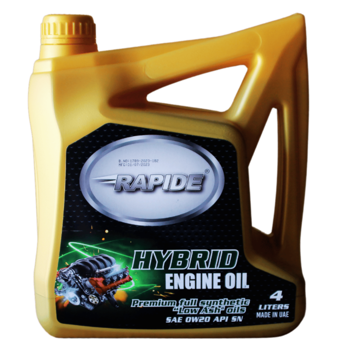 RAPIDE HYBRID SAE 0W-20 API SN RC (Premium Synthetic Blend Passenger ...